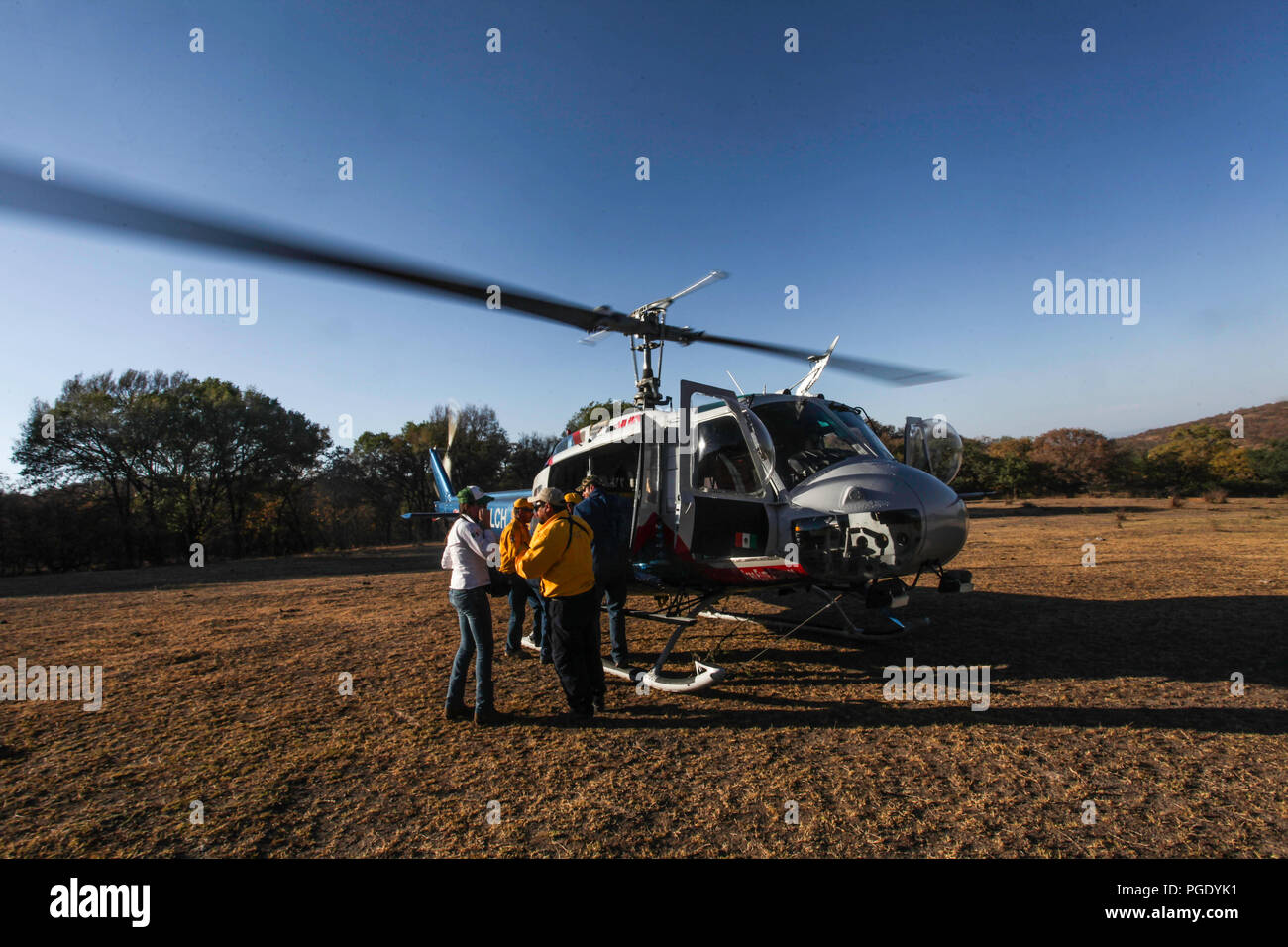 Helicopter used by the Conafor, National Forestry Commission to fight ...
