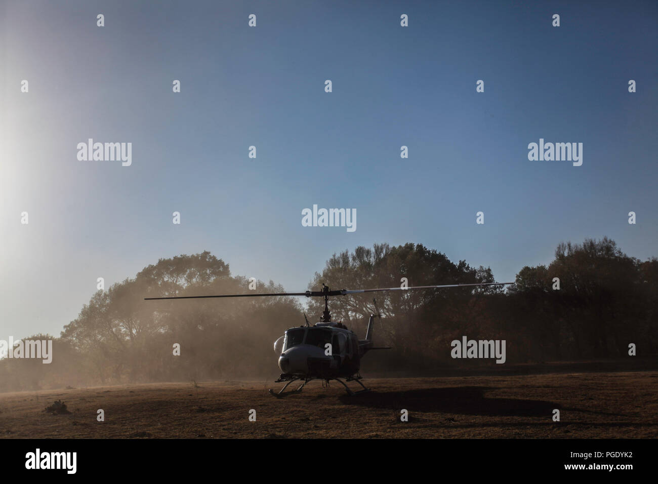 Helicopter used by the Conafor, National Forestry Commission to fight ...