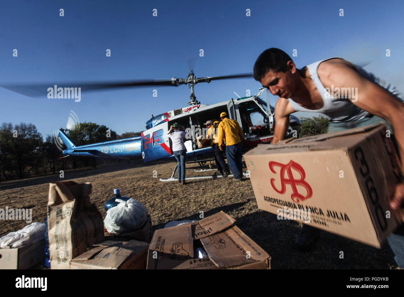 Helicopter used by the Conafor, National Forestry Commission to fight ...
