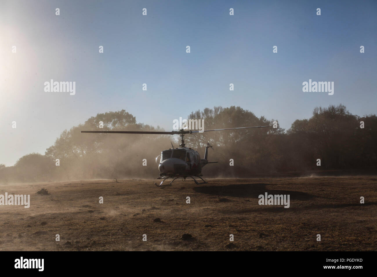 Helicopter used by the Conafor, National Forestry Commission to fight ...