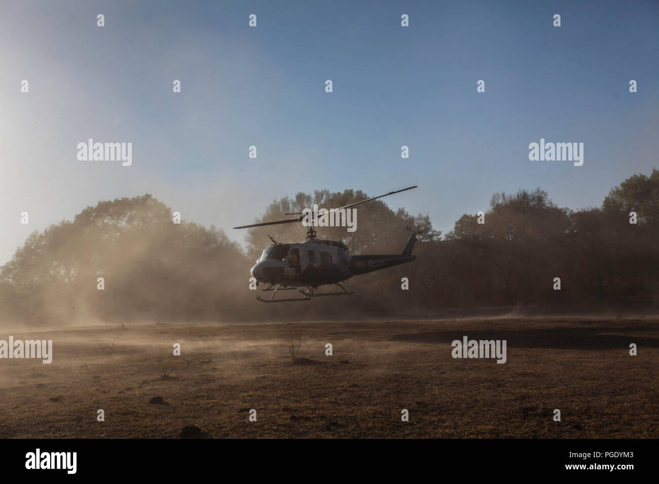 Helicopter used by the Conafor, National Forestry Commission to fight ...