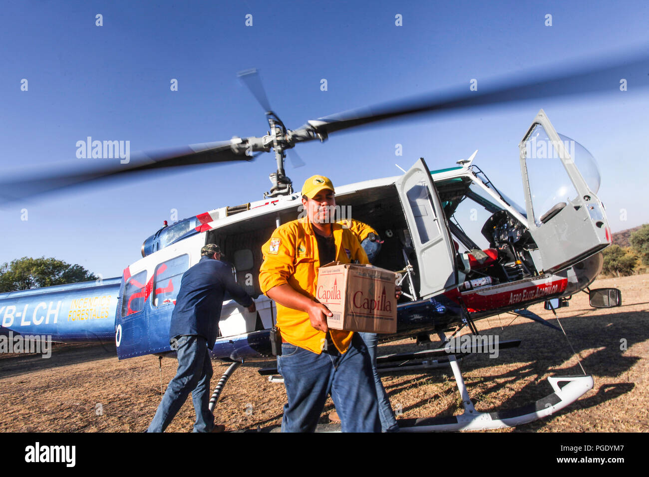 Helicopter used by the Conafor, National Forestry Commission to fight ...