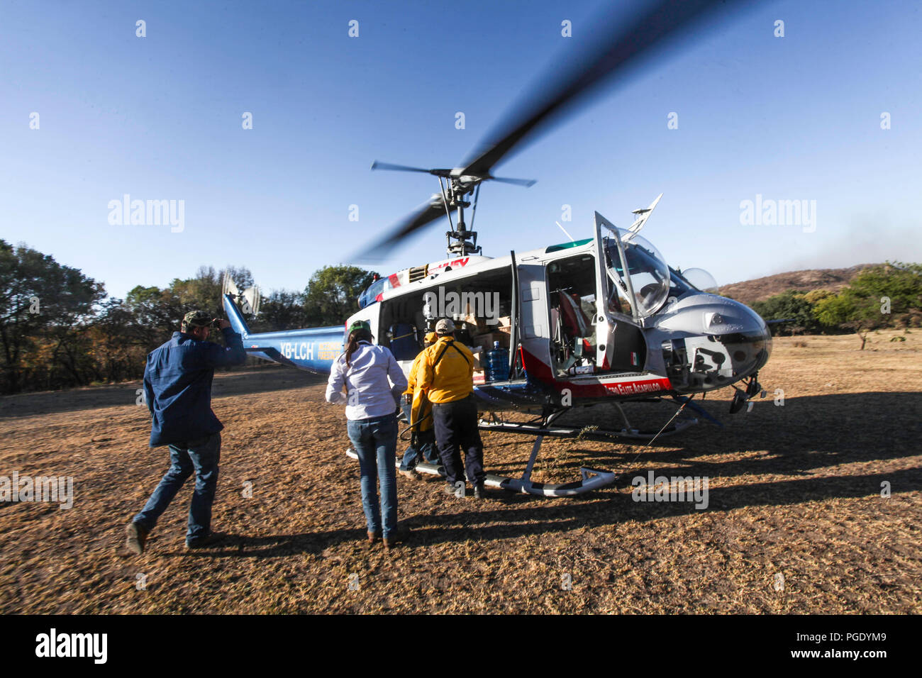 Helicopter used by the Conafor, National Forestry Commission to fight ...