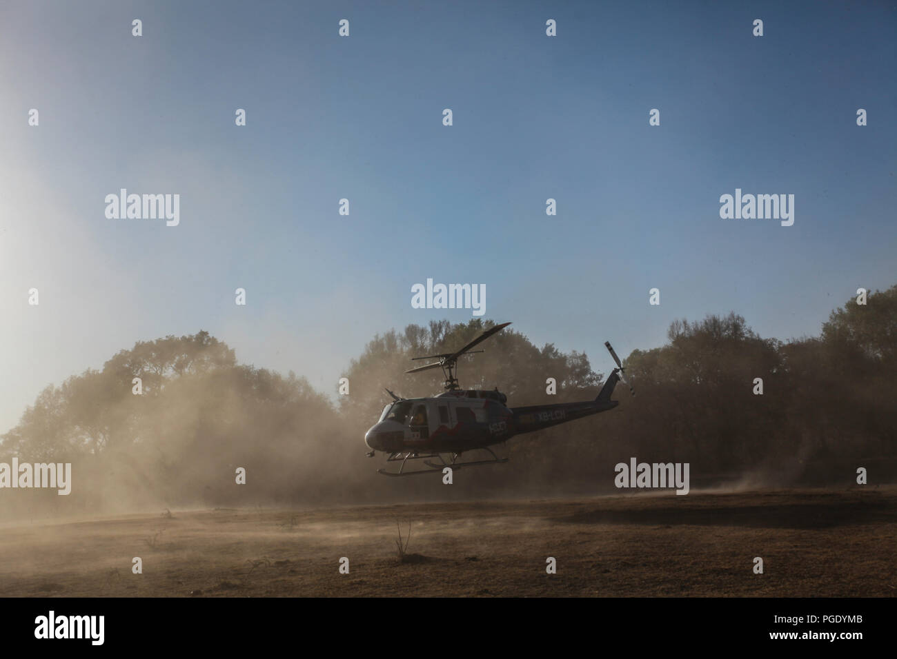 Helicopter used by the Conafor, National Forestry Commission to fight ...