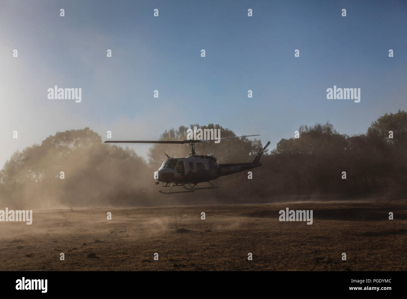 Helicopter used by the Conafor, National Forestry Commission to fight ...