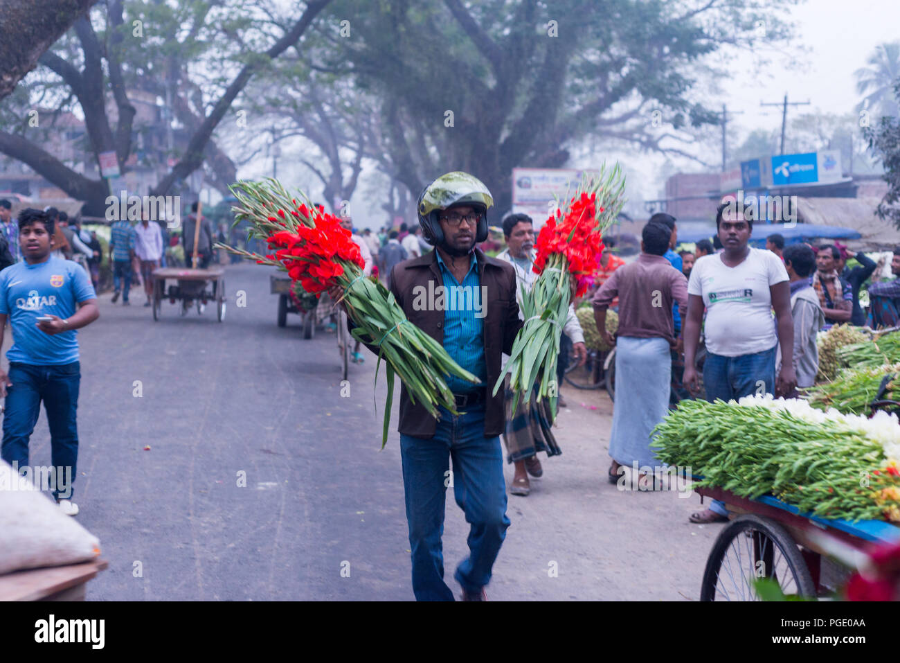 wholesale flowers market, godkhali,Jhikorgacha, jessore 2016 Stock ...