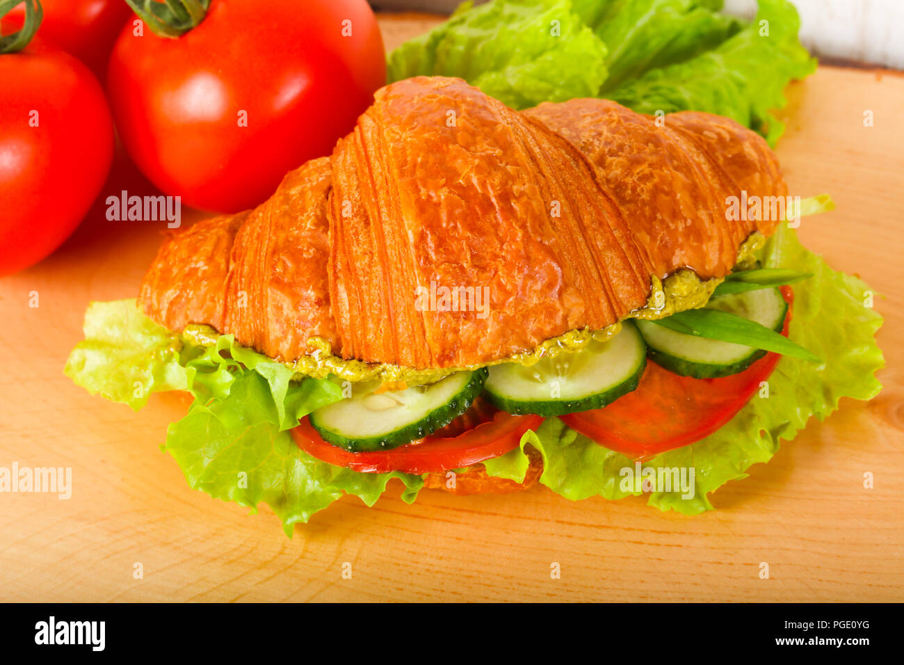 Vegan croissant with vegetables Stock Photo - Alamy