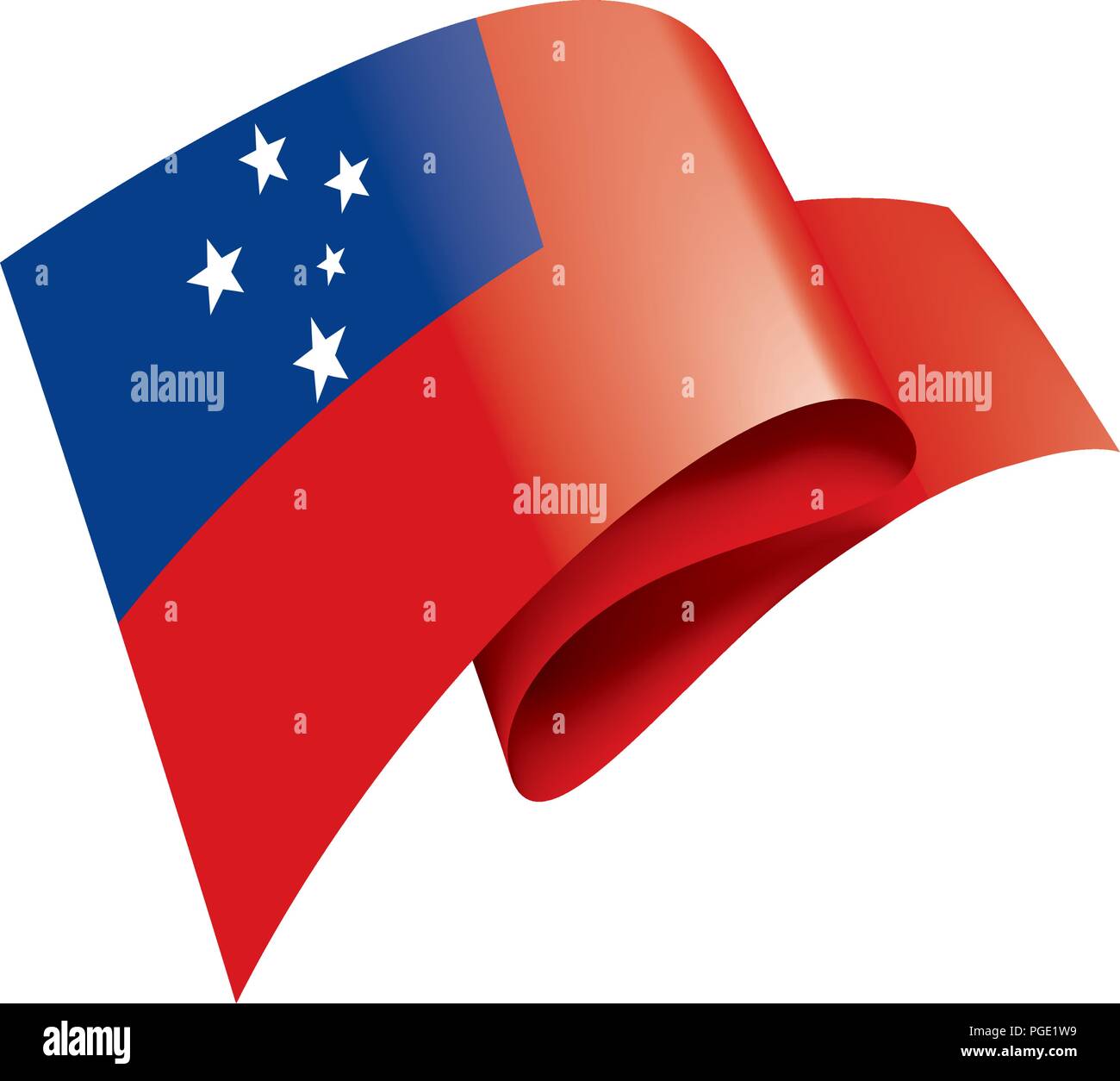 Samoa flag, vector illustration on a white background Stock Vector ...