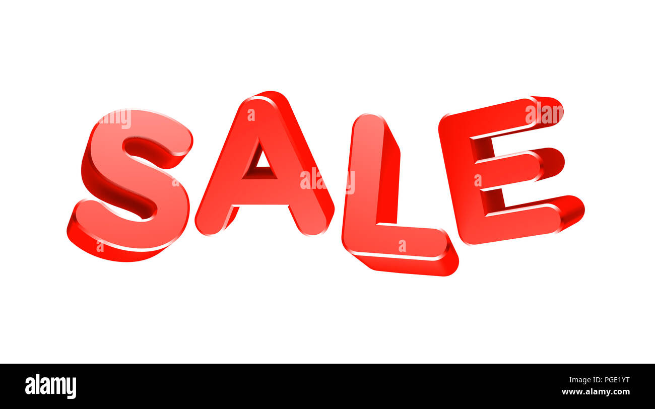 3D text sale isolated on white background Stock Photo - Alamy