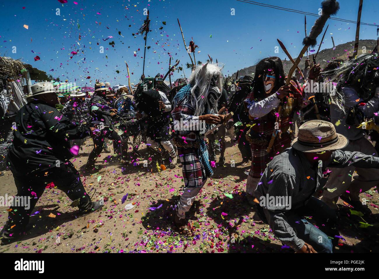 The Pharisees of the Yaqui tribe perform a mask burning ritual during ...