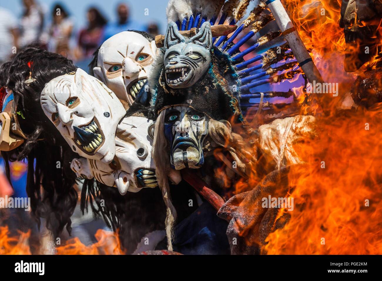 The Pharisees of the Yaqui tribe perform a mask burning ritual during ...