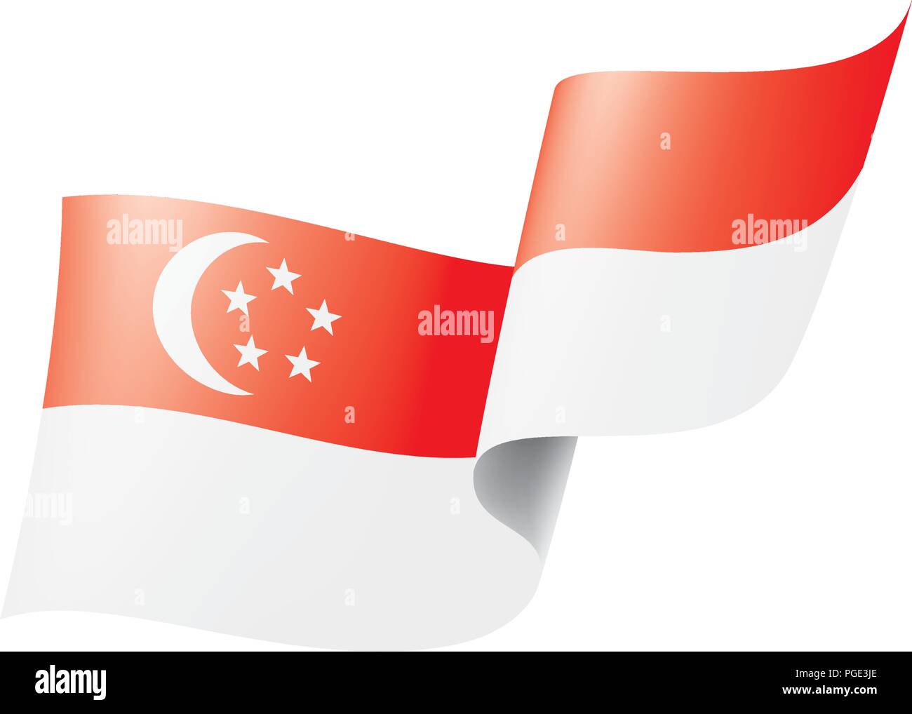 Singapore flag, vector illustration on a white background Stock Vector ...