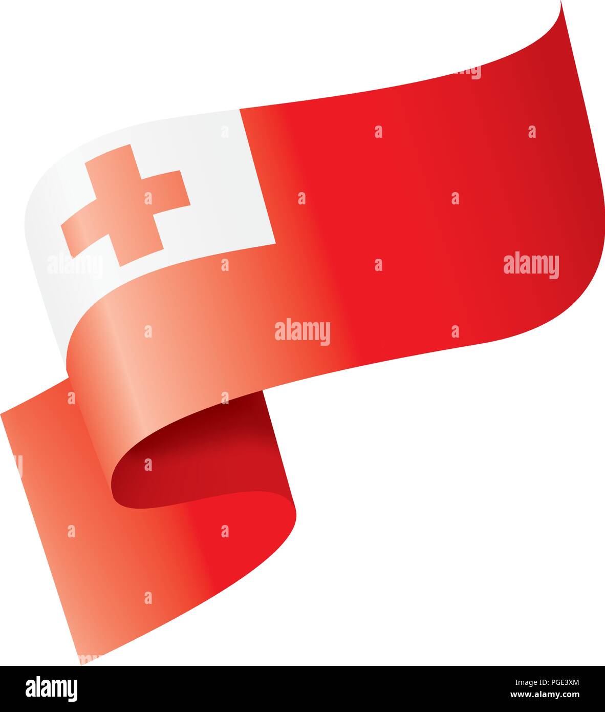 Tonga flag, vector illustration on a white background Stock Vector ...