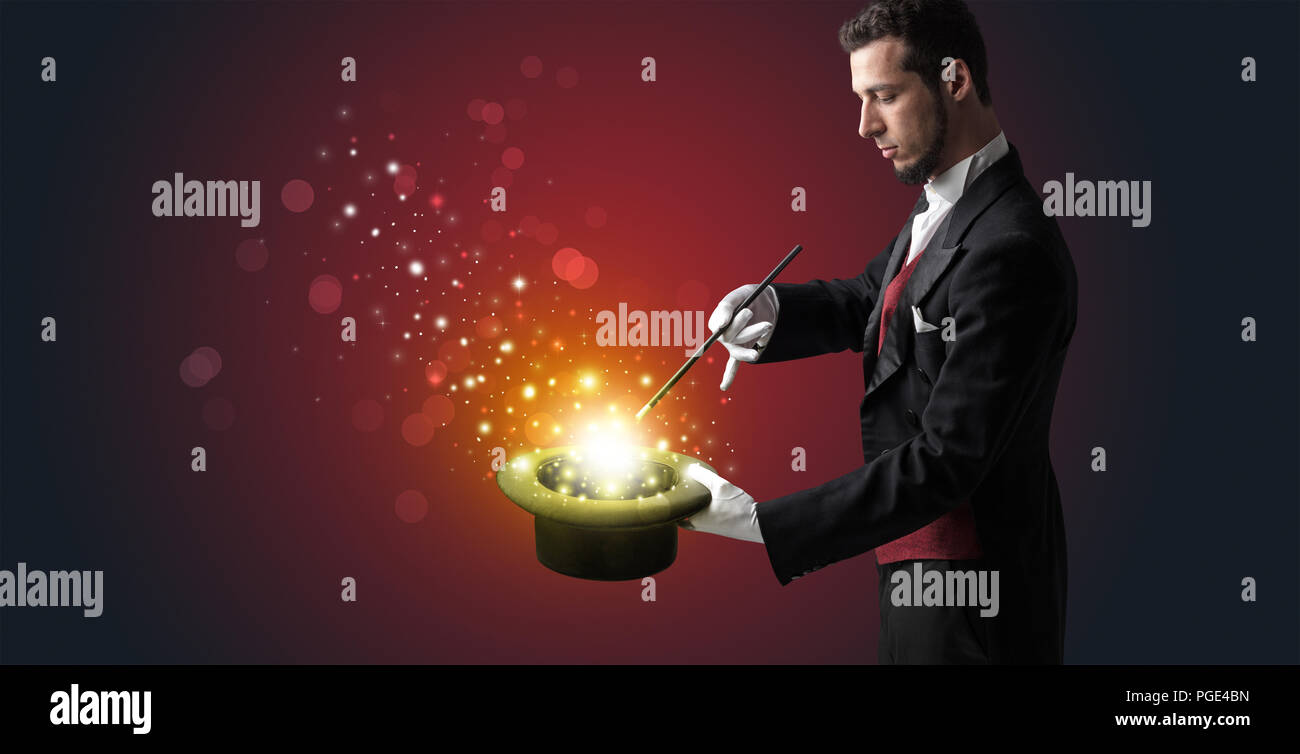 White glove hand conjuring something mysterious Stock Photo - Alamy