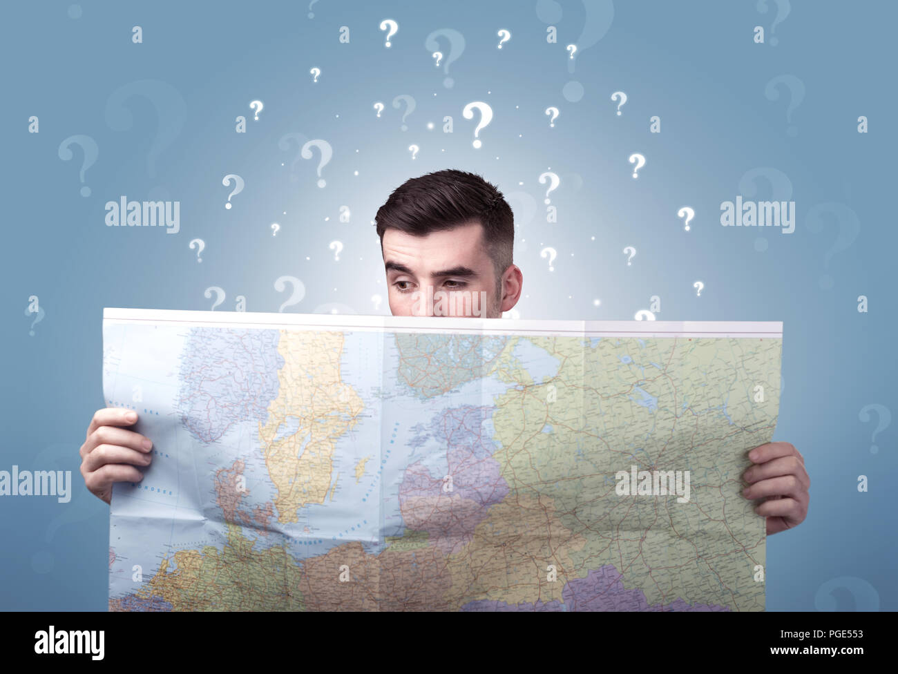 People map with question marks hi-res stock photography and images - Alamy