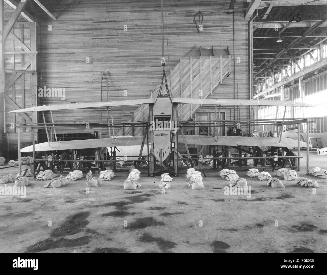 McCook Field, Dayton, O. Sand load testing dept., showing sand load ...