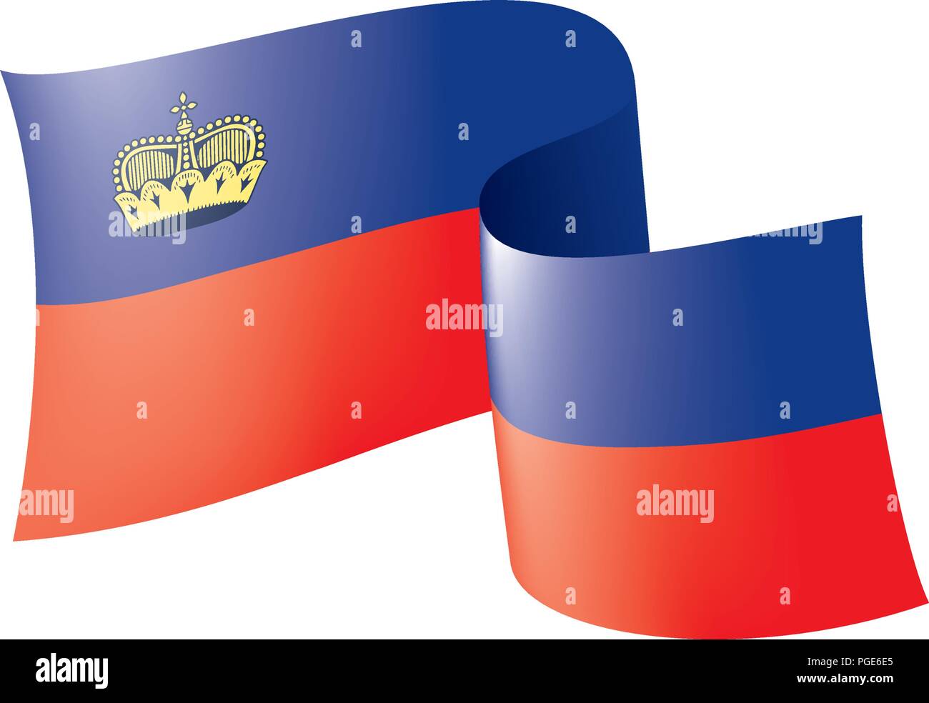 liechtenstein flag, vector illustration on a white background Stock ...