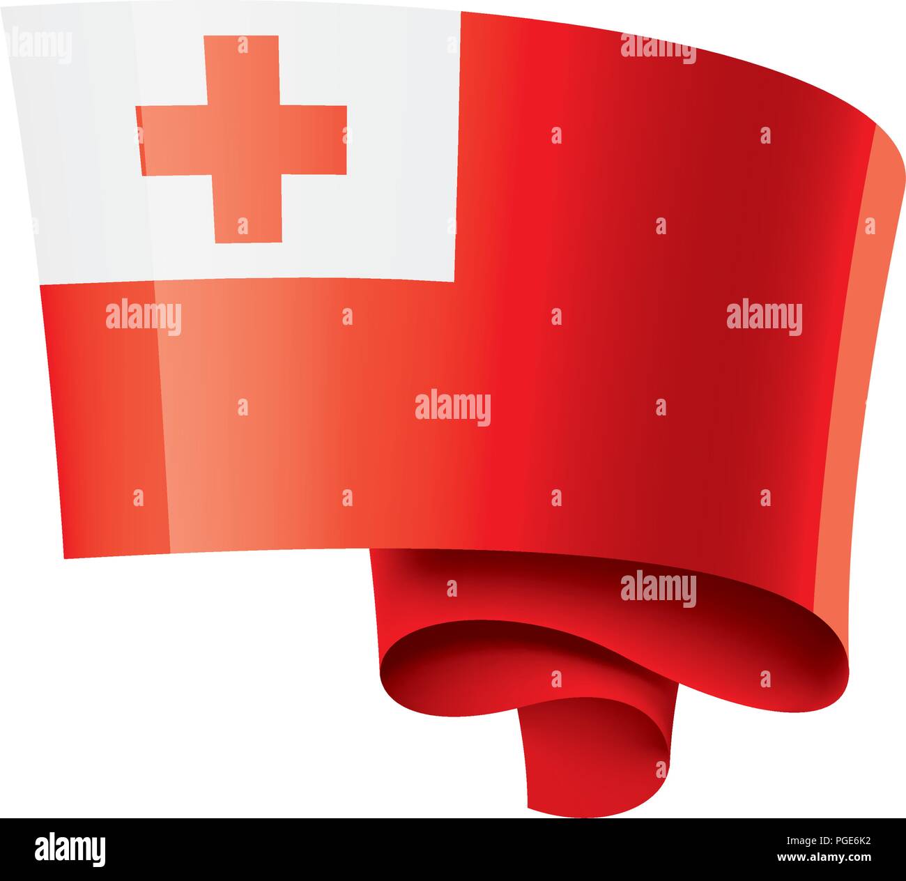 Tonga flag, vector illustration on a white background Stock Vector ...