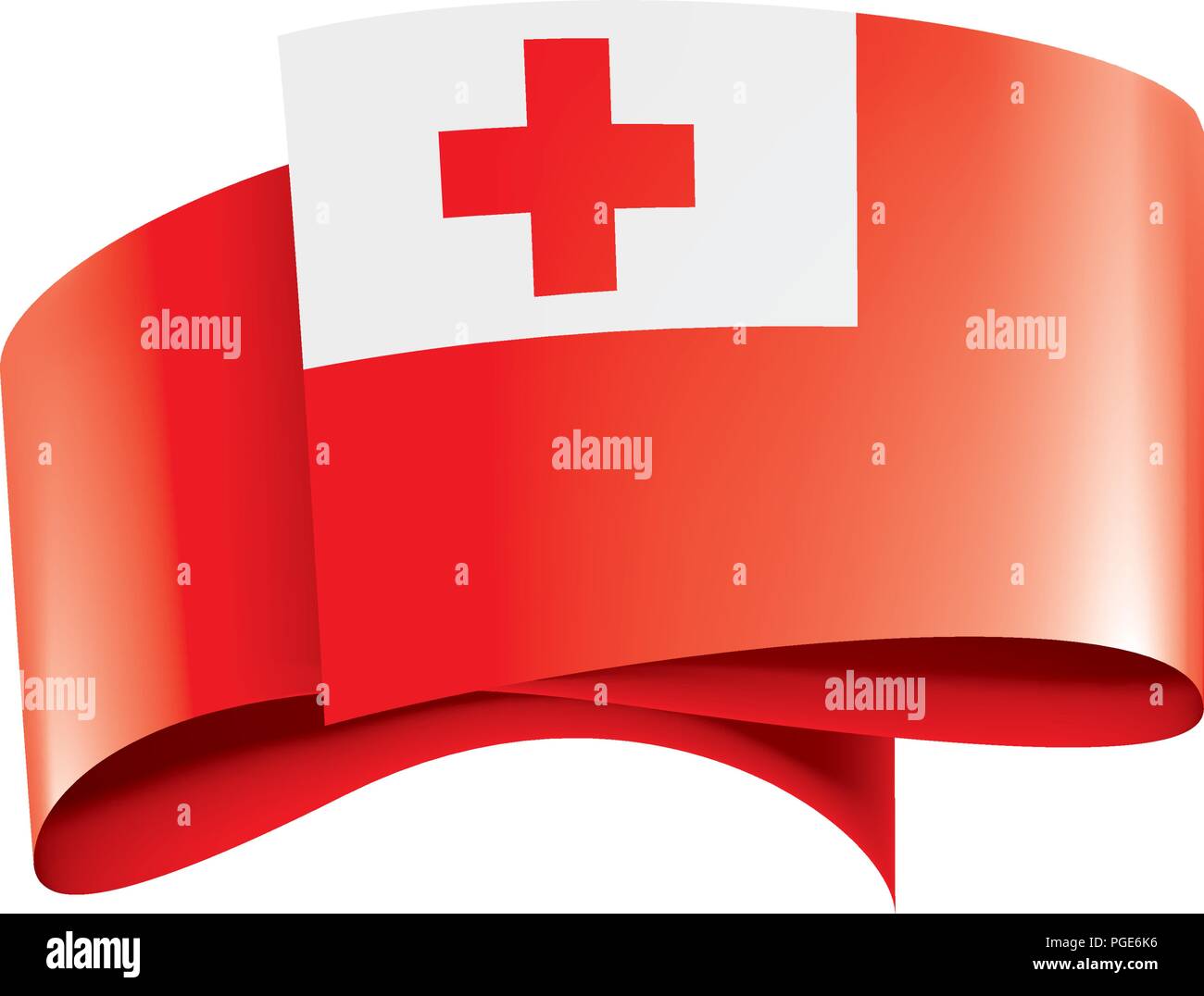 Tonga flag, vector illustration on a white background Stock Vector ...