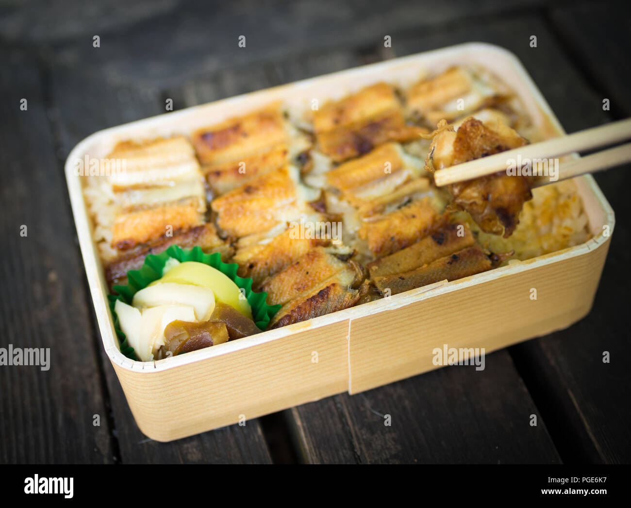 The famous conger eel lunch box (anagomeshi, anago meshi, anago-meshi ...