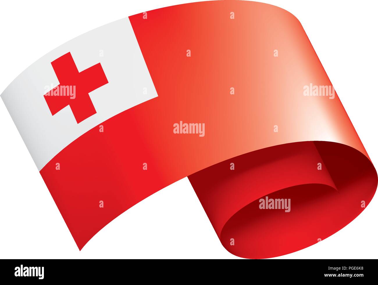 Tonga flag, vector illustration on a white background Stock Vector ...