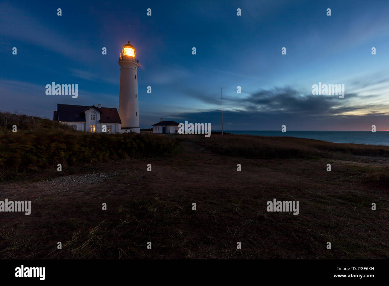 Hirtshals Lighthouse in Denmark Stock Photo - Alamy