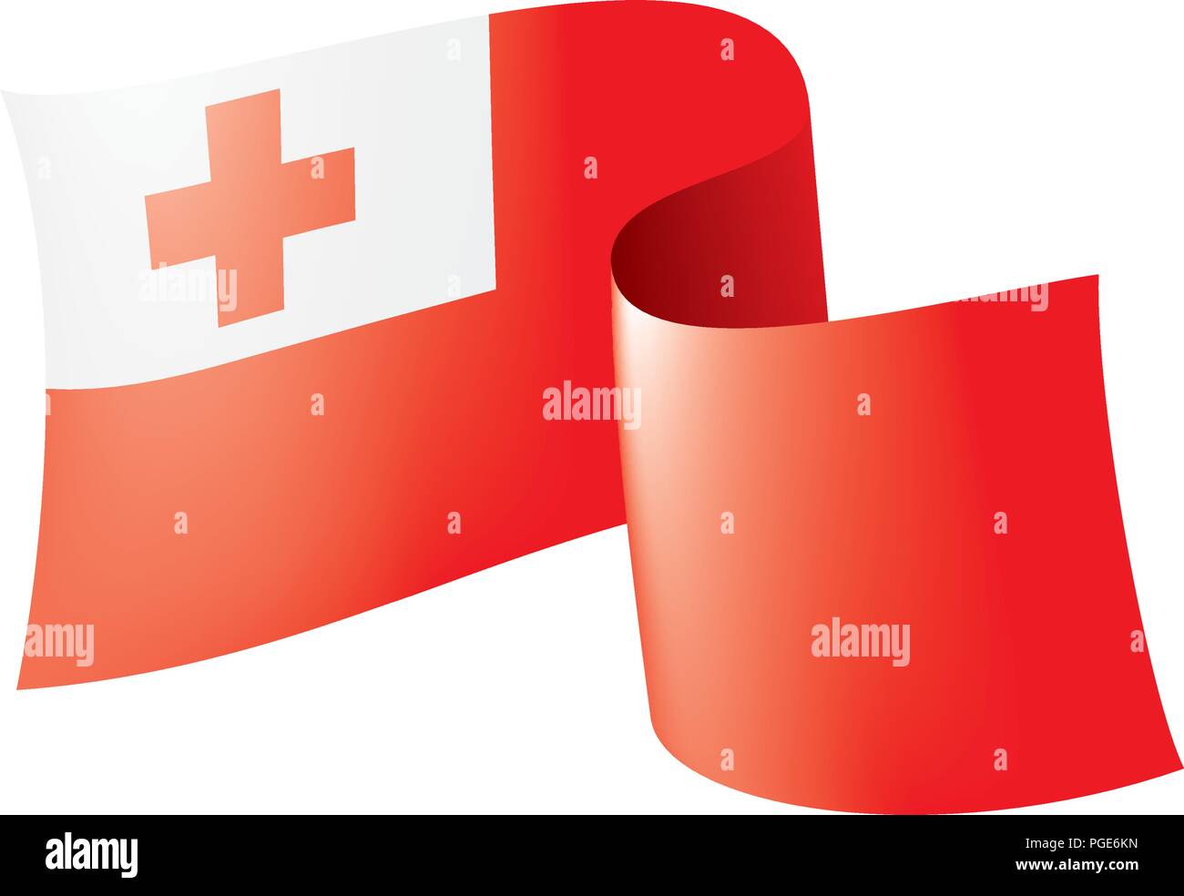Tonga flag, vector illustration on a white background Stock Vector ...