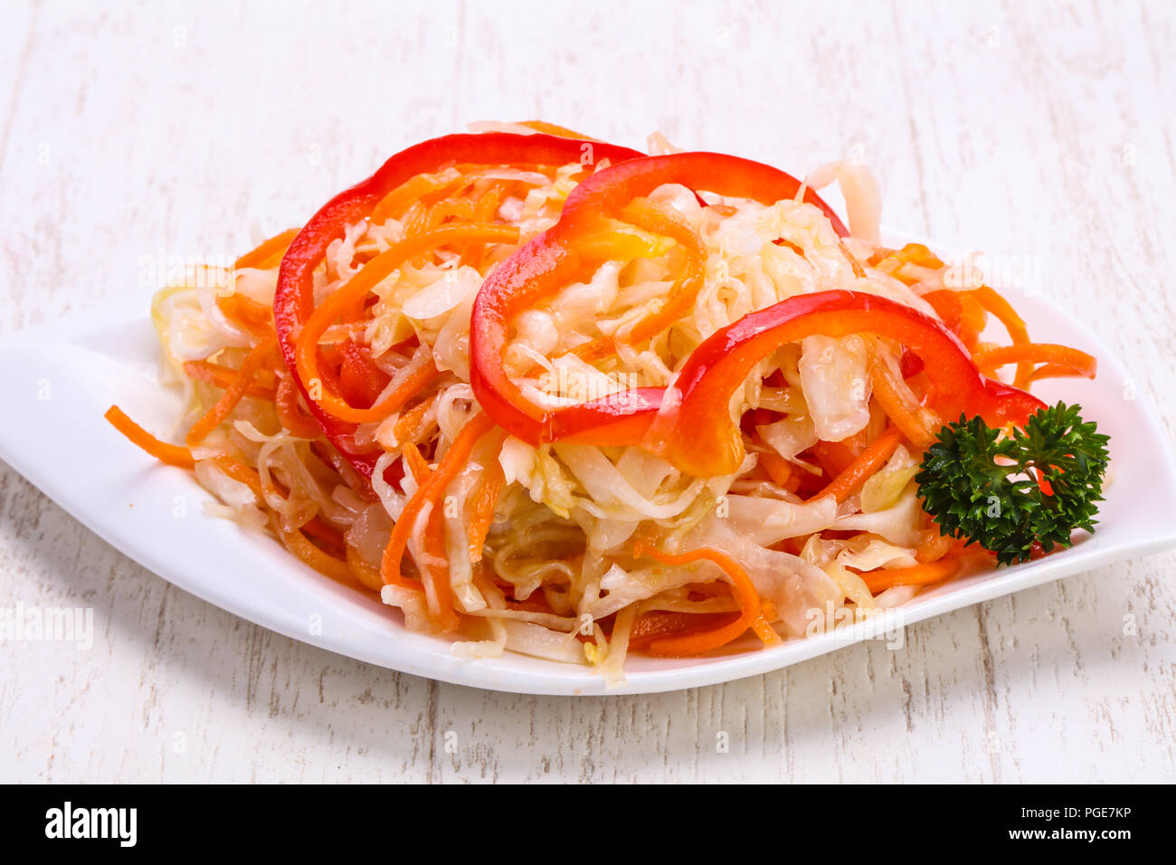 Traditional fermented cabbage sauerkraut in the bowl Stock Photo - Alamy
