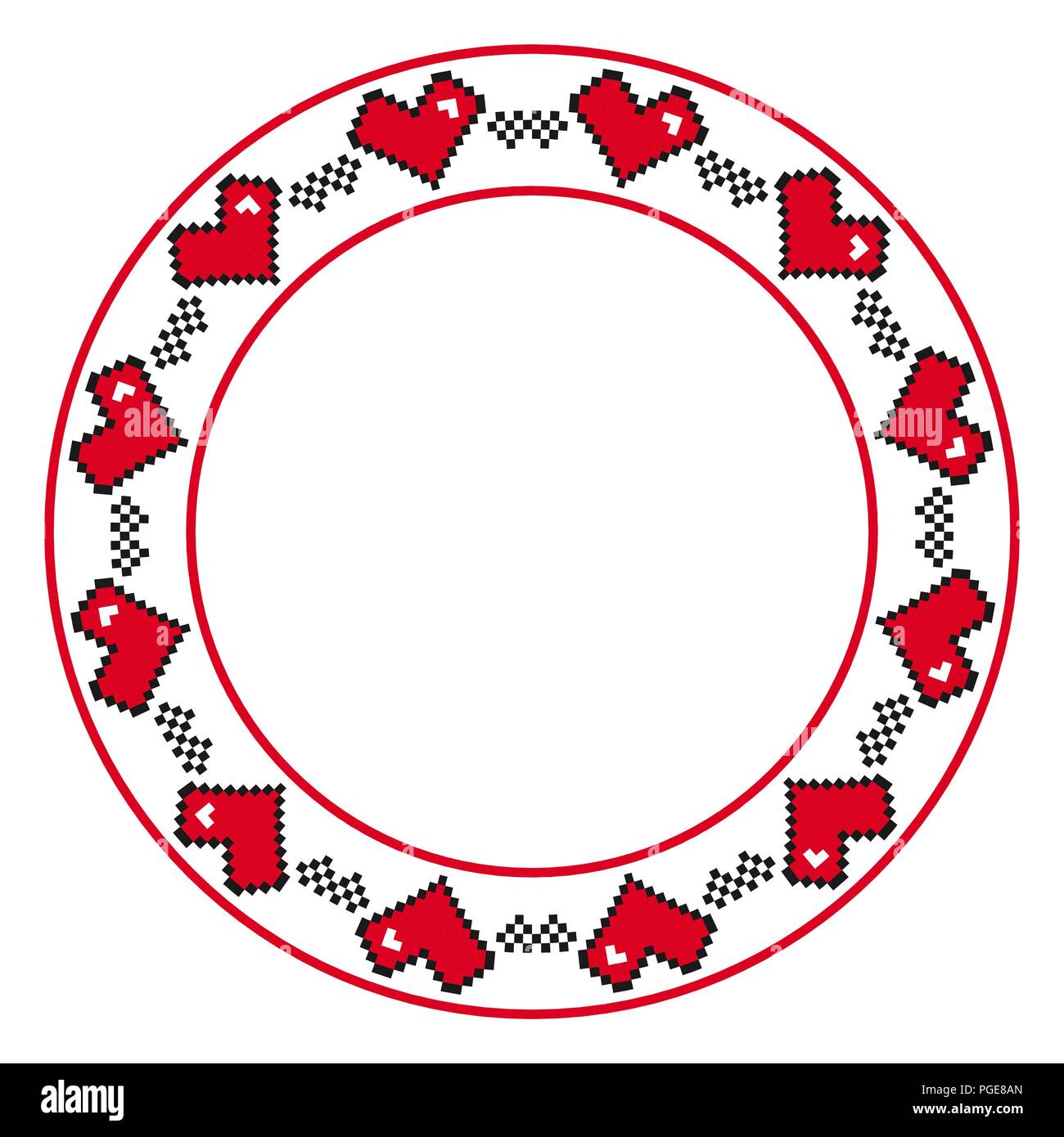 Traditional round embroidery. Vector illustration of ethnic round ...