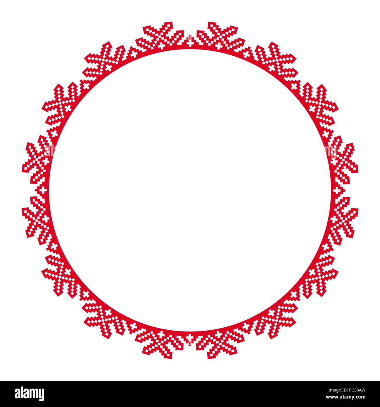 Traditional round embroidery. Vector illustration of ethnic round ...