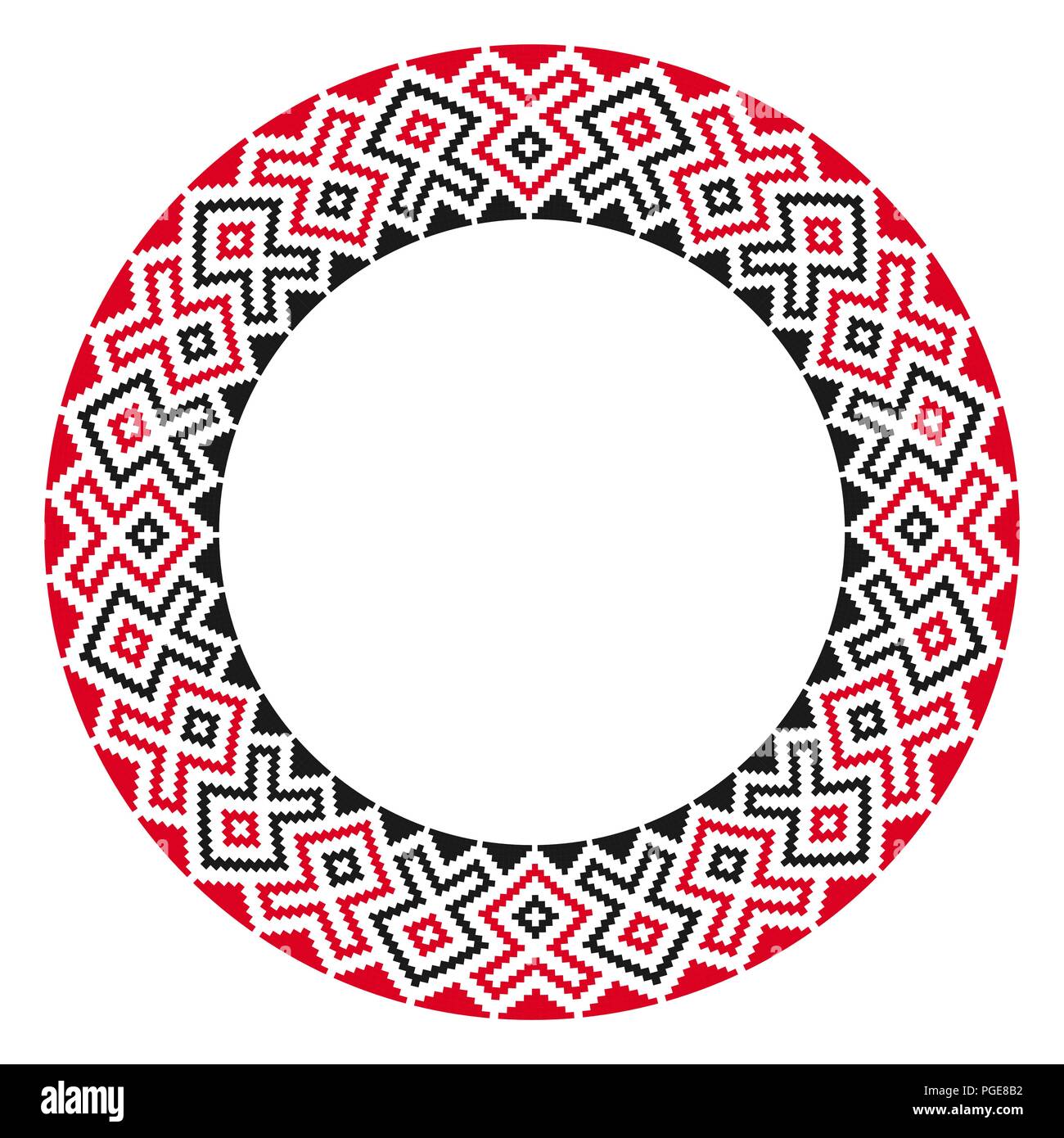 Traditional round embroidery. Vector illustration of ethnic round ...