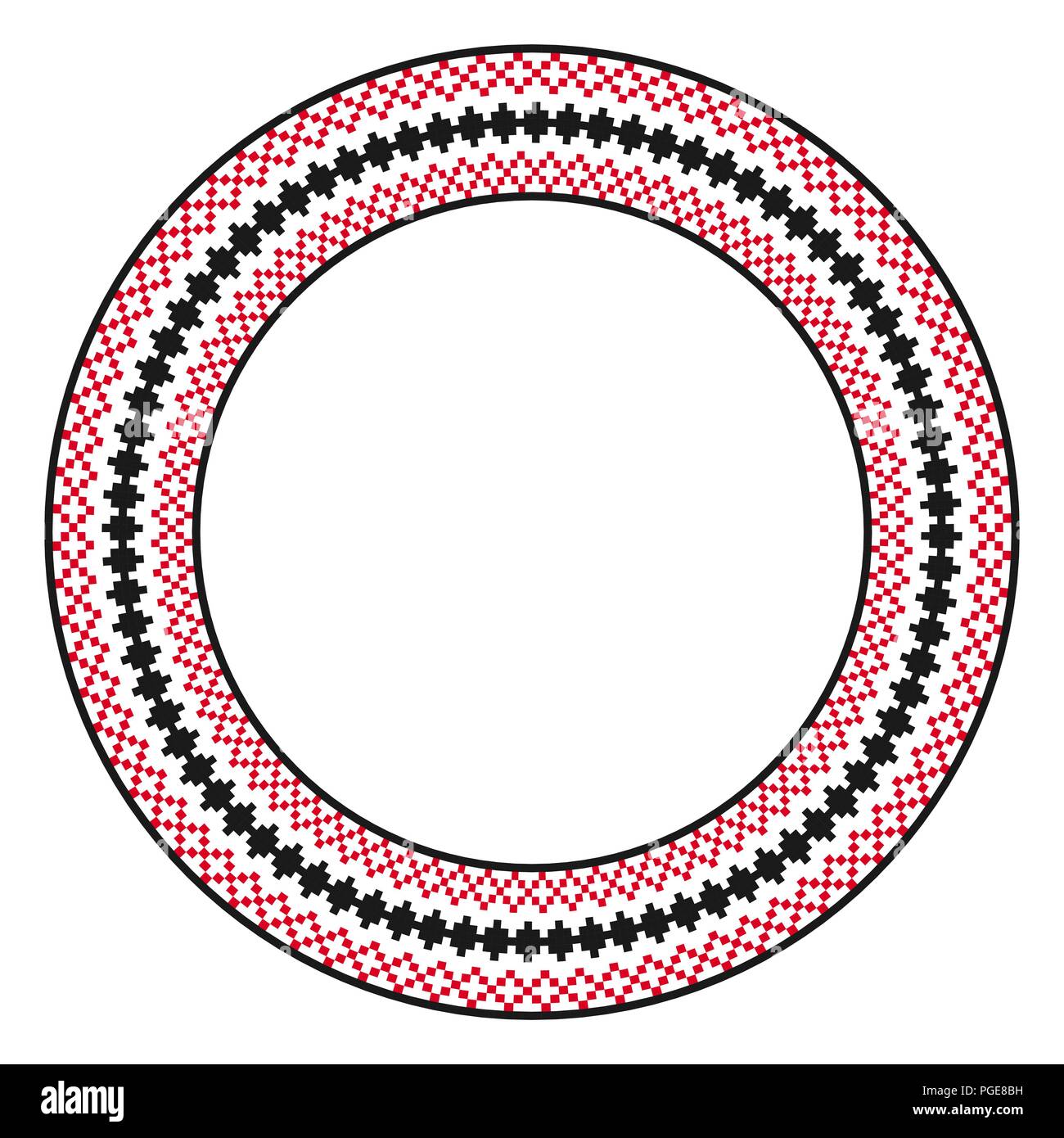 Traditional round embroidery. Vector illustration of ethnic round ...