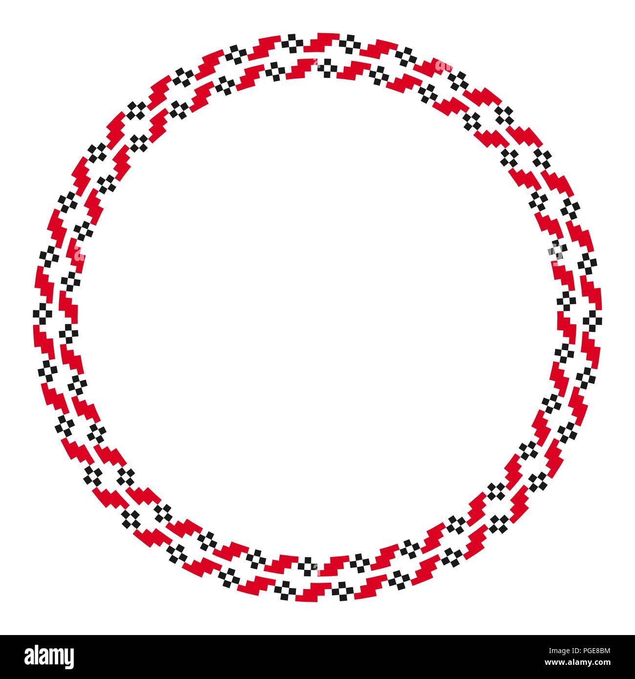 Traditional round embroidery. Vector illustration of ethnic round ...