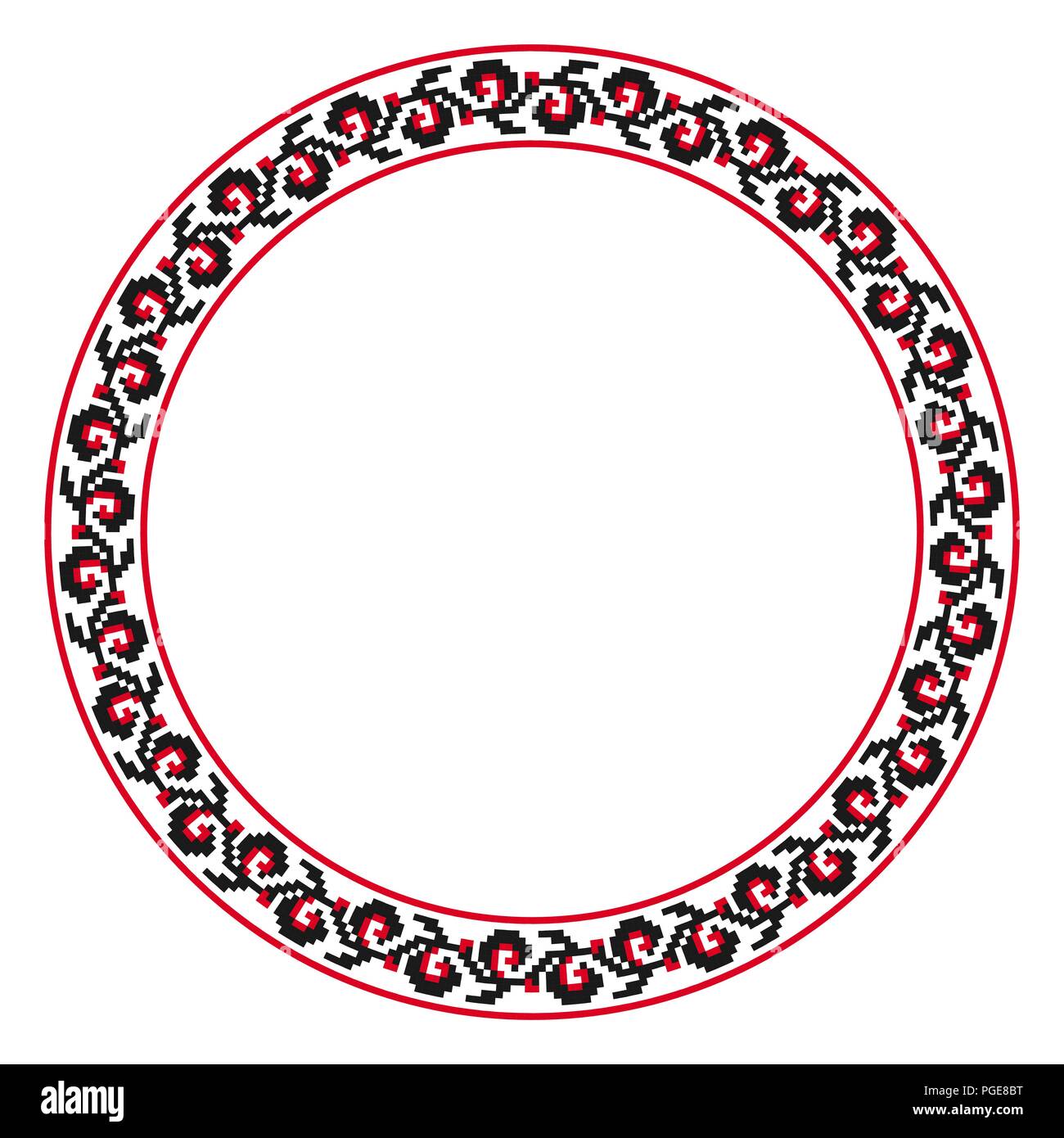 Traditional round embroidery. Vector illustration of ethnic round ...