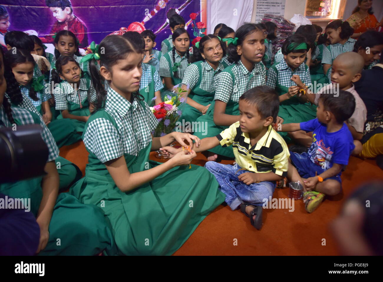 Mumbai, India. 24th Aug, 2018. Raksha Bandhan ceremony at Shreemati ...