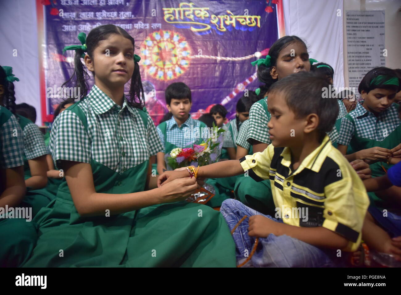 Mumbai, India. 24th Aug, 2018. Raksha Bandhan ceremony at Shreemati ...
