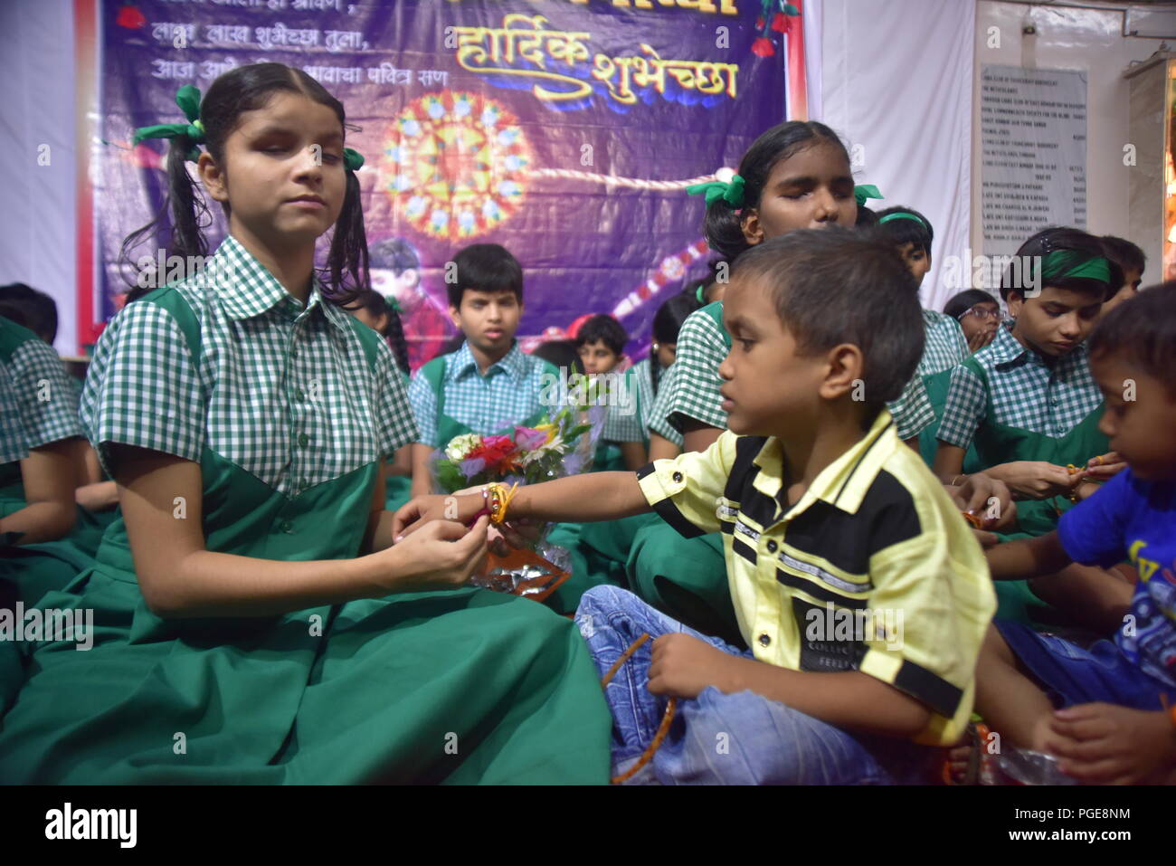 Mumbai, India. 24th Aug, 2018. Raksha Bandhan ceremony at Shreemati ...