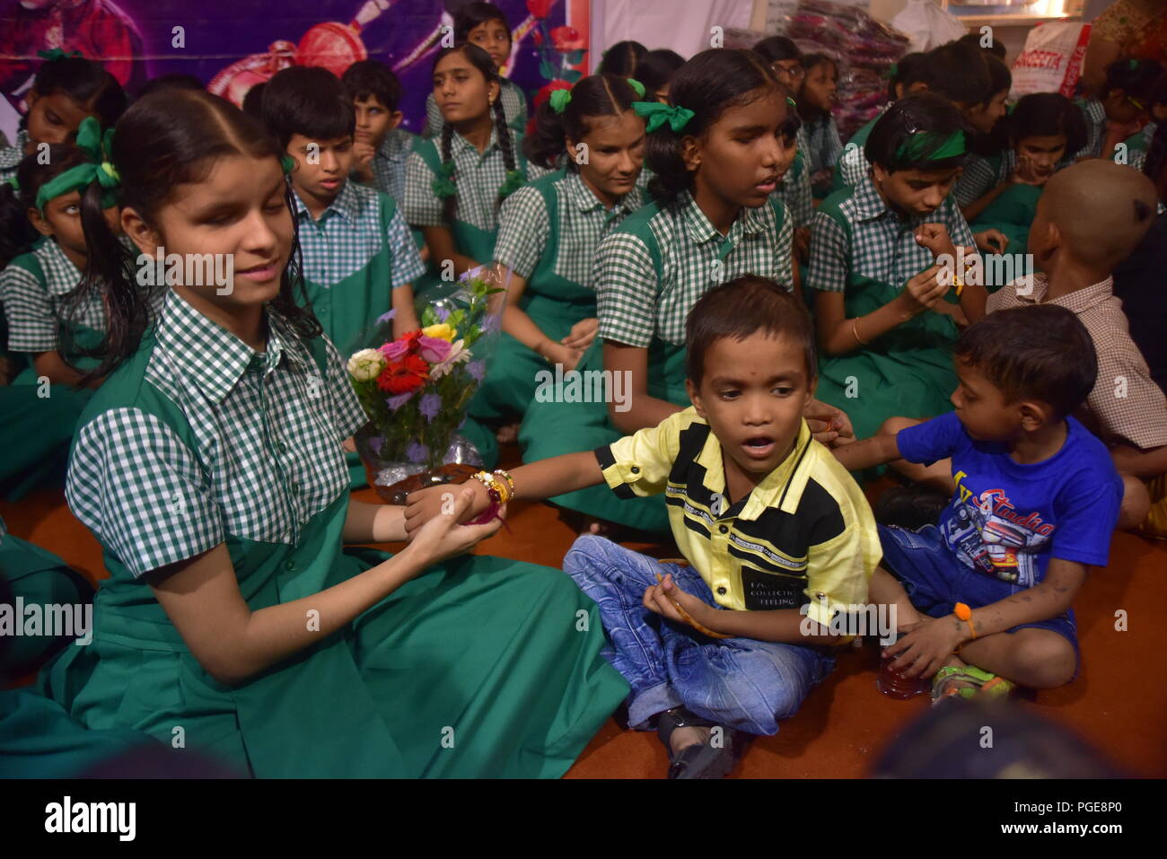 Mumbai, India. 24th Aug, 2018. Raksha Bandhan ceremony at Shreemati ...