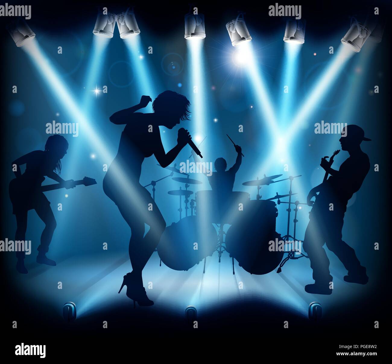 Stage live music lights gig concert Stock Vector Images - Alamy