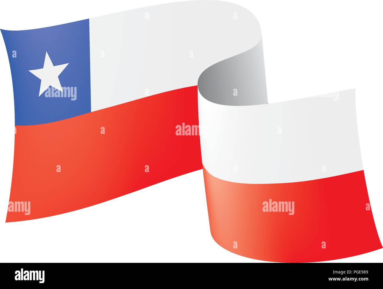Chile flag, vector illustration on a white background Stock Vector ...