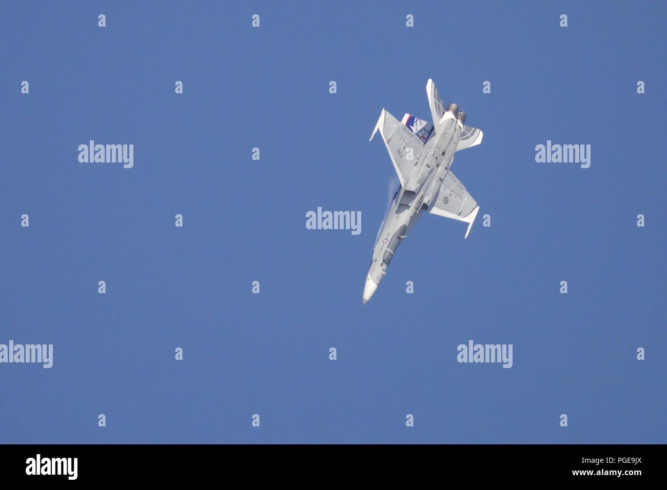 Royal Canadian Air Force CF-18 Hornet performing at RIAT 2018 with a ...