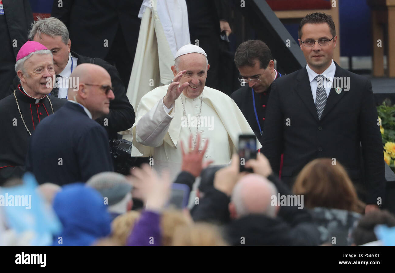 Pope Francis during a visit to Knock Holy Shrine, in County Mayo to ...