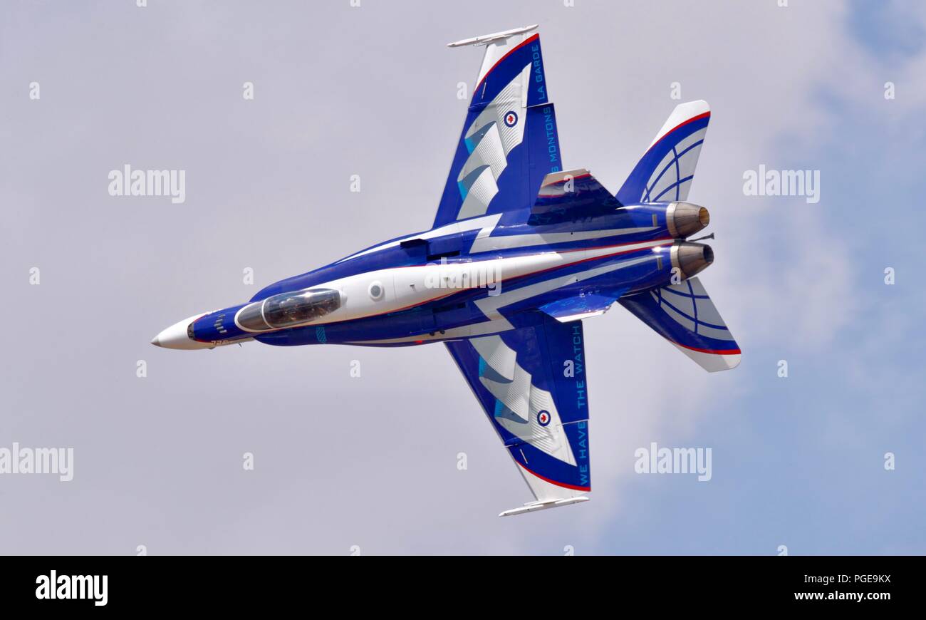 Royal Canadian Air Force CF-18 Hornet performing at RIAT 2018 with a ...