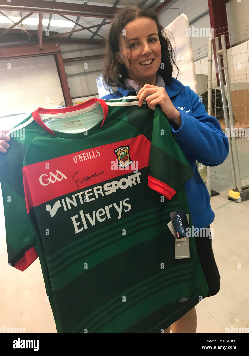 Audrey Elliott with the signed Co Mayo jersey by Pope Francis at ...
