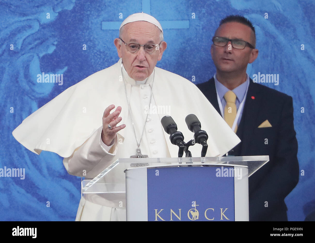Pope Francis during a visit to Knock Holy Shrine, in County Mayo to ...