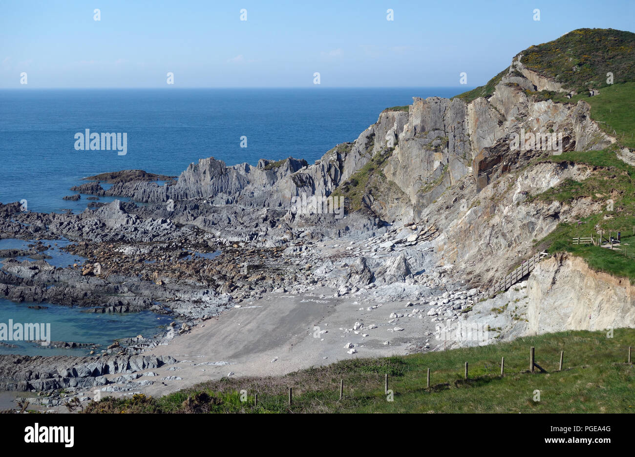 Rockham Beach on the South West Coastal Path, Devon, England, UK Stock ...