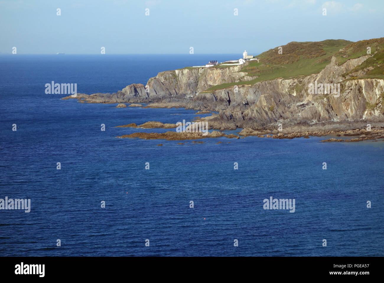 Rockham Bay and Bull Point Light House on the South West Coastal Path ...