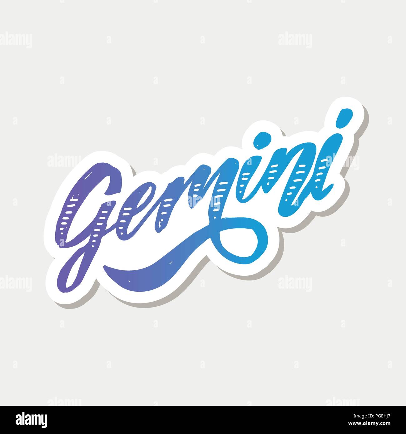 Gemini lettering Calligraphy Brush Text horoscope Zodiac sign ...