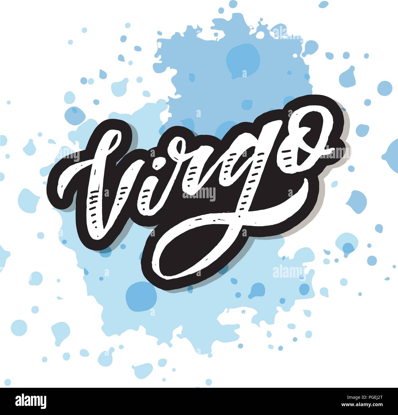 Virgo lettering Calligraphy Brush Text horoscope Zodiac sign ...
