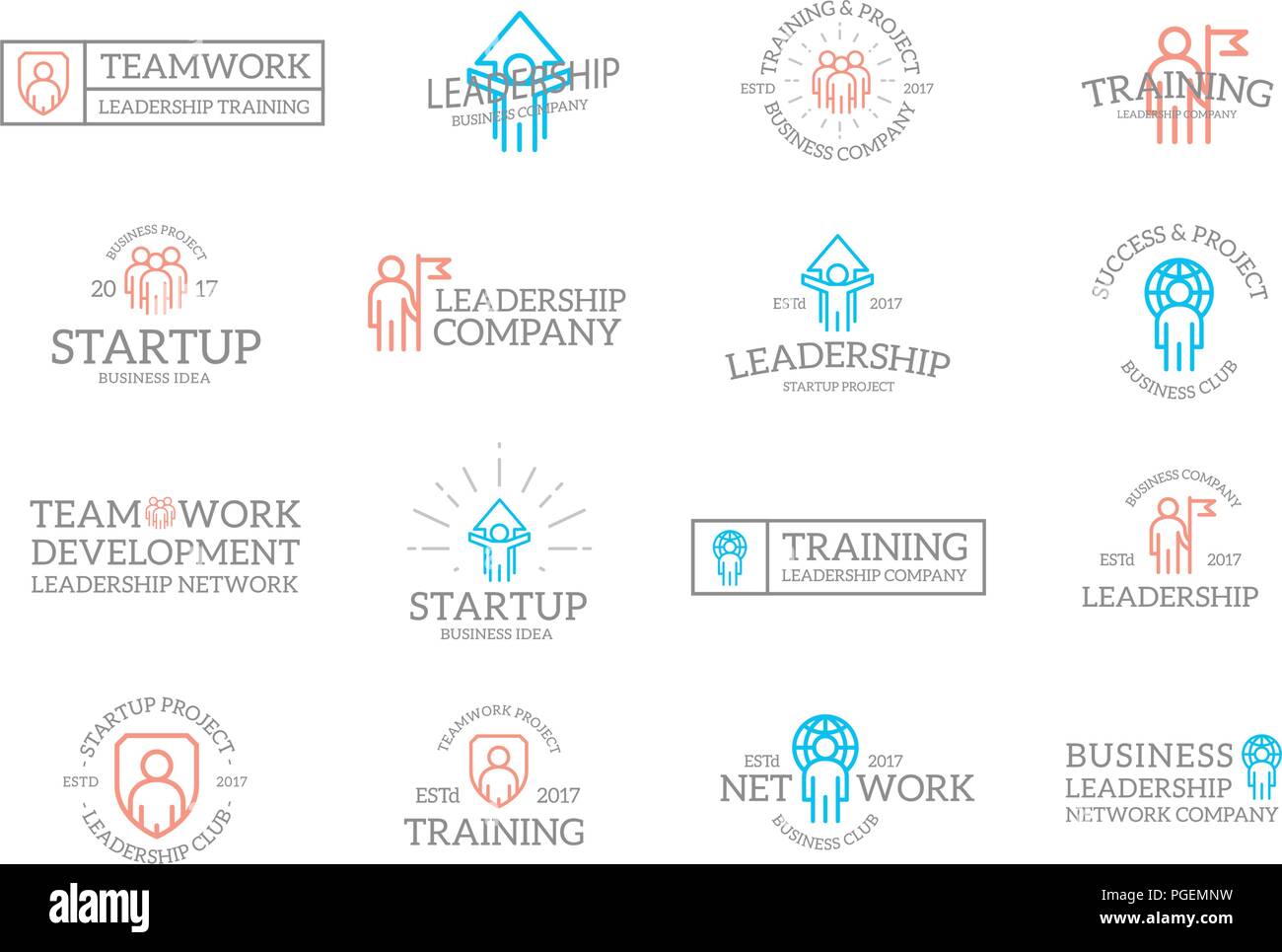 Set of retro vintage human resources and business organization ...